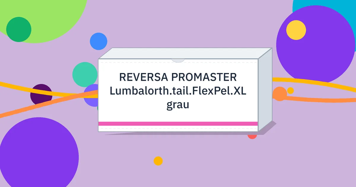 Symbolbild: Packung mit der Aufschrift REVERSA PROMASTER Lumbalorth.tail.FlexPel.XL grau (PZN 10927979) – Verfügbarkeit und Bezug in Apotheken in Frankfurt am Main