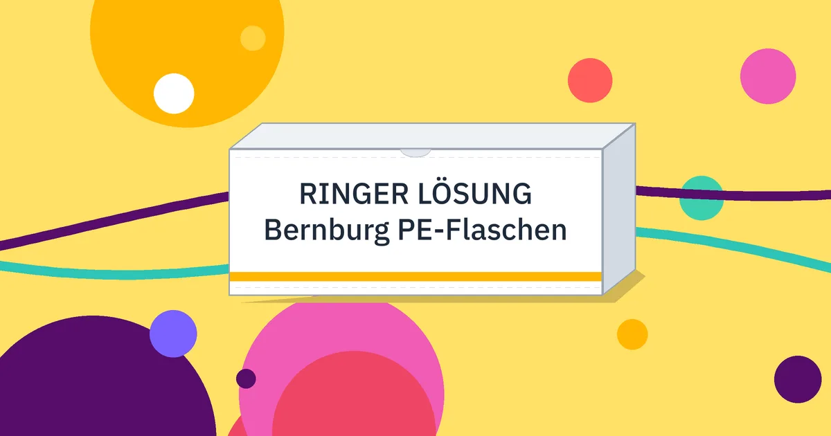 Symbolbild: Packung mit der Aufschrift RINGER LÖSUNG Bernburg PE-Flaschen (PZN 03755414) – Verfügbarkeit und Bezug in Apotheken in Frankfurt am Main