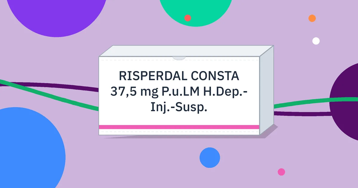 Symbolbild: Packung mit der Aufschrift RISPERDAL CONSTA 37,5 mg P.u.LM H.Dep.-Inj.-Susp. (PZN 13839738) – Verfügbarkeit und Bezug in Apotheken in Frankfurt am Main