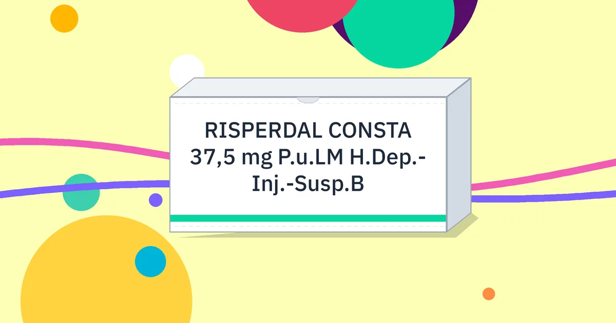 Symbolbild: Packung mit der Aufschrift RISPERDAL CONSTA 37,5 mg P.u.LM H.Dep.-Inj.-Susp.B (PZN 04042834) – Verfügbarkeit und Bezug in Apotheken in Frankfurt am Main