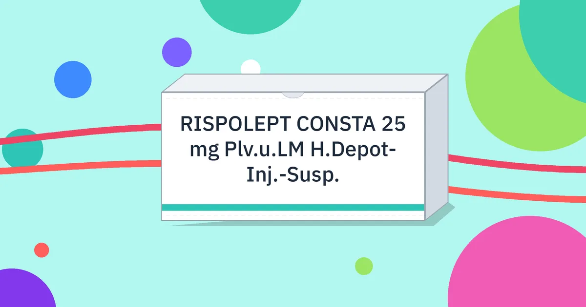 Symbolbild: Packung mit der Aufschrift RISPOLEPT CONSTA 25 mg Plv.u.LM H.Depot-Inj.-Susp. (PZN 11361161) – Verfügbarkeit und Bezug in Apotheken in Frankfurt am Main