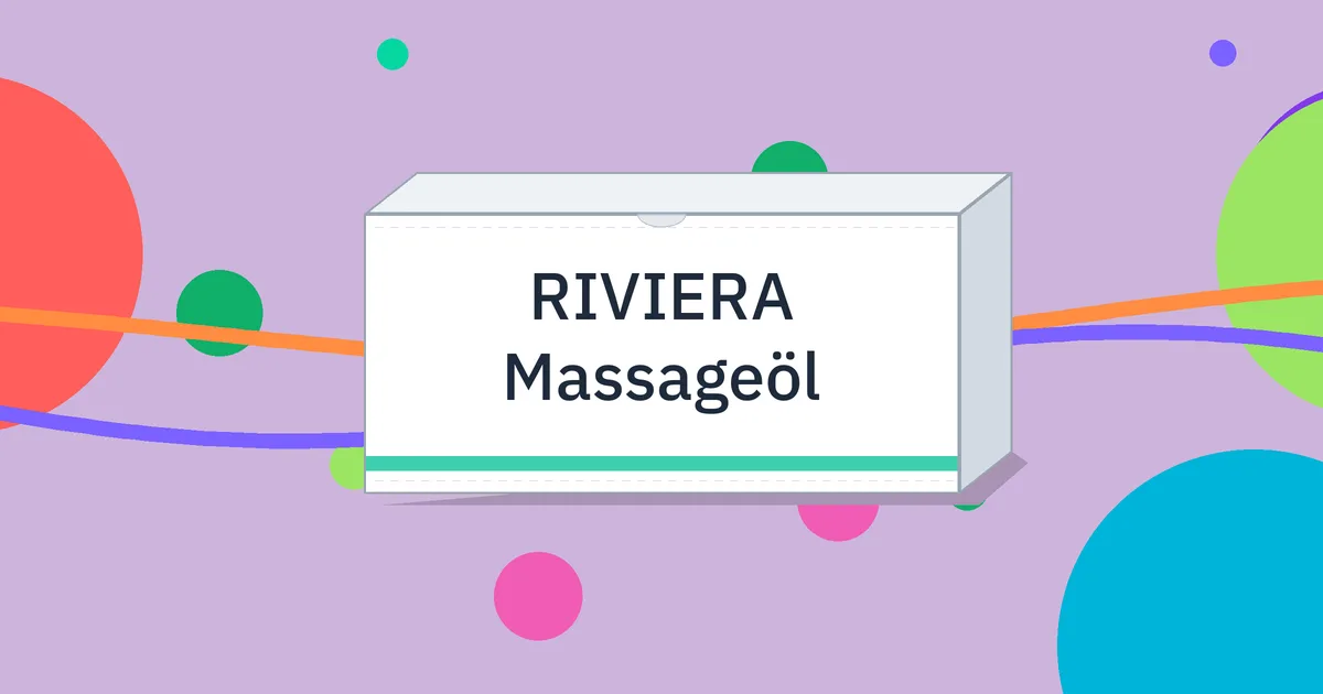 Symbolbild: Packung mit der Aufschrift RIVIERA Massageöl (PZN 19303401) – Verfügbarkeit und Bezug in Apotheken in Frankfurt am Main