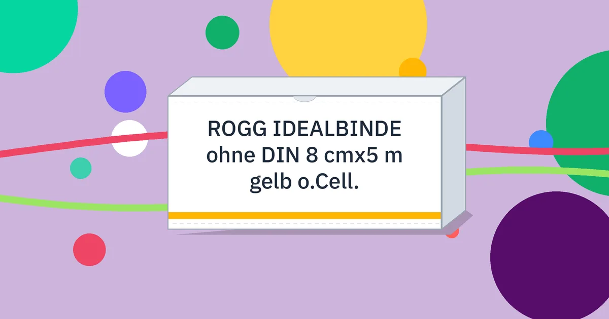 Symbolbild: Packung mit der Aufschrift ROGG IDEALBINDE ohne DIN 8 cmx5 m gelb o.Cell. (PZN 16531107) – Verfügbarkeit und Bezug in Apotheken in Frankfurt am Main