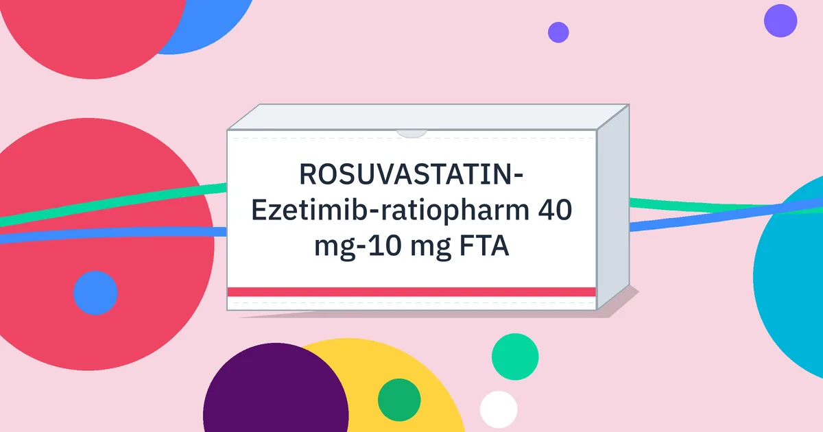 Symbolbild: Packung mit der Aufschrift ROSUVASTATIN-Ezetimib-ratiopharm 40 mg-10 mg FTA (PZN 18274577) – Verfügbarkeit und Bezug in Apotheken in Frankfurt am Main