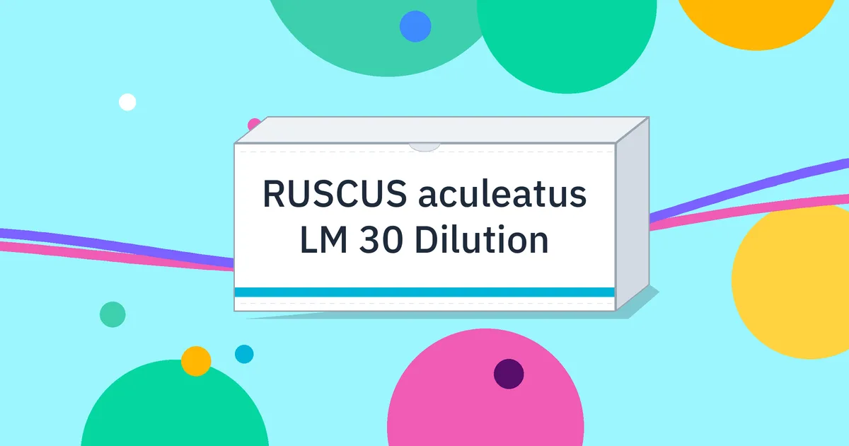 Symbolbild: Packung mit der Aufschrift RUSCUS aculeatus LM 30 Dilution (PZN 13173475) – Verfügbarkeit und Bezug in Apotheken in Frankfurt am Main