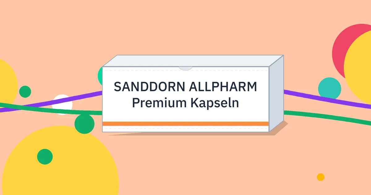 Symbolbild: Packung mit der Aufschrift SANDDORN ALLPHARM Premium Kapseln (PZN 13839158) – Verfügbarkeit und Bezug in Apotheken in Frankfurt am Main