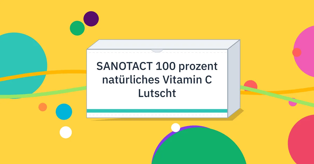 Symbolbild: Packung mit der Aufschrift SANOTACT 100 prozent natürliches Vitamin C Lutscht (PZN 17380194) – Verfügbarkeit und Bezug in Apotheken in Frankfurt am Main