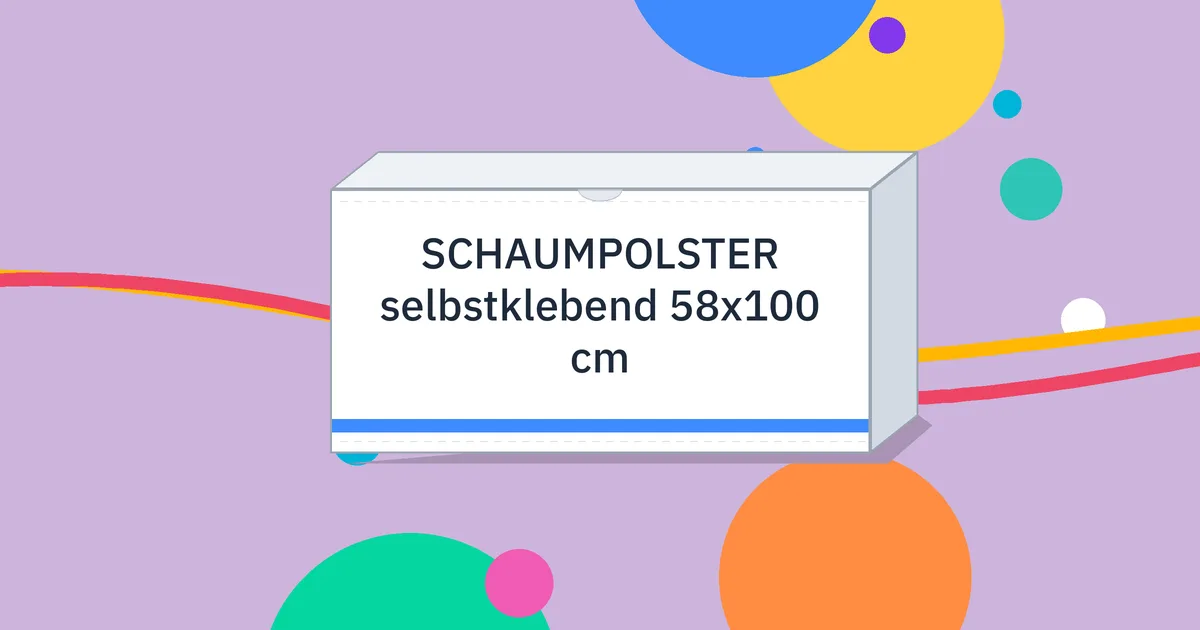 Symbolbild: Packung mit der Aufschrift SCHAUMPOLSTER selbstklebend 58x100 cm (PZN 02177085) – Verfügbarkeit und Bezug in Apotheken in Frankfurt am Main
