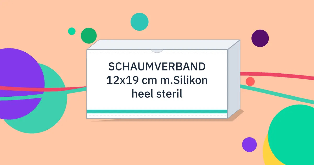 Symbolbild: Packung mit der Aufschrift SCHAUMVERBAND 12x19 cm m.Silikon heel steril (PZN 19509410) – Verfügbarkeit und Bezug in Apotheken in Frankfurt am Main