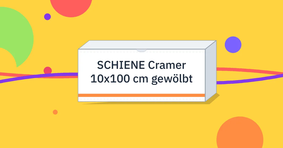 Symbolbild: Packung mit der Aufschrift SCHIENE Cramer 10x100 cm gewölbt (PZN 01736134) – Verfügbarkeit und Bezug in Apotheken in Frankfurt am Main
