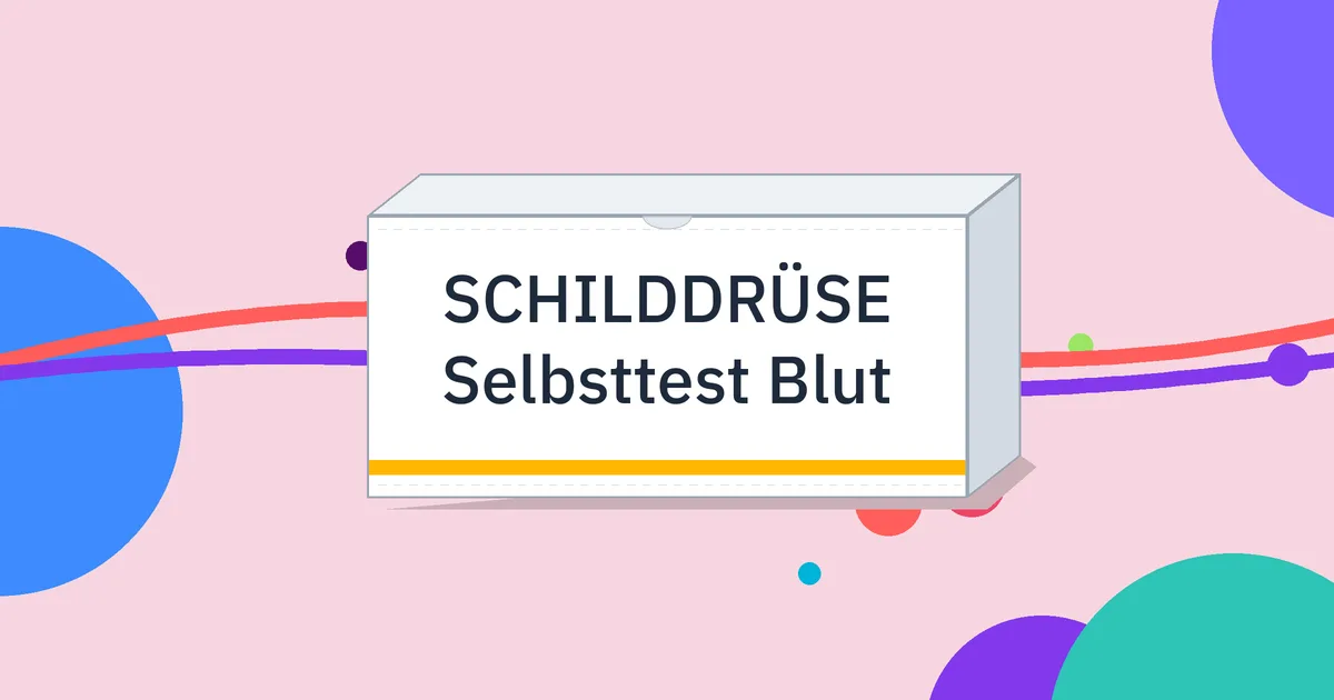 Symbolbild: Packung mit der Aufschrift SCHILDDRÜSE Selbsttest Blut (PZN 18795371) – Verfügbarkeit und Bezug in Apotheken in Frankfurt am Main