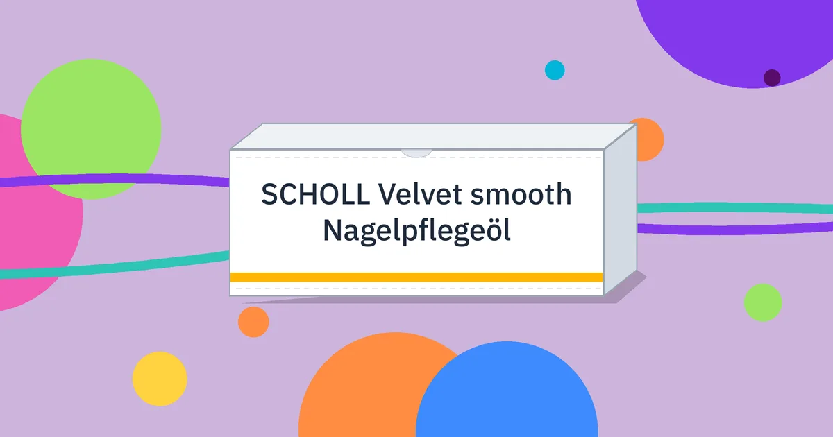 Symbolbild: Packung mit der Aufschrift SCHOLL Velvet smooth Nagelpflegeöl (PZN 11257831) – Verfügbarkeit und Bezug in Apotheken in Frankfurt am Main