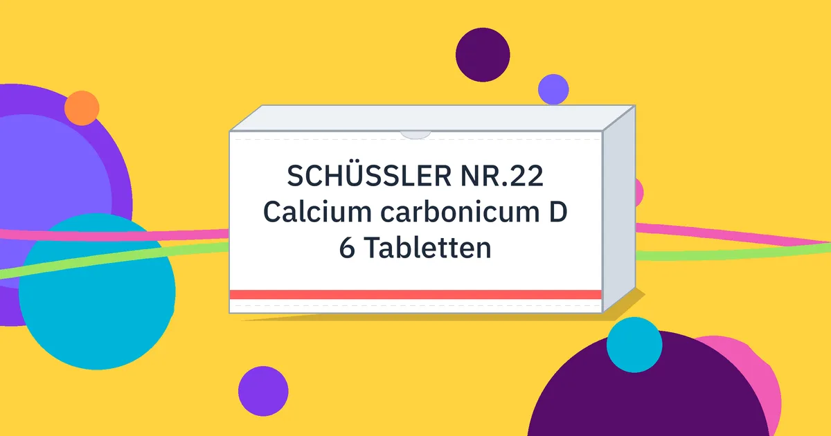 Symbolbild: Packung mit der Aufschrift SCHÜSSLER NR.22 Calcium carbonicum D 6 Tabletten (PZN 11031943) – Verfügbarkeit und Bezug in Apotheken in Frankfurt am Main