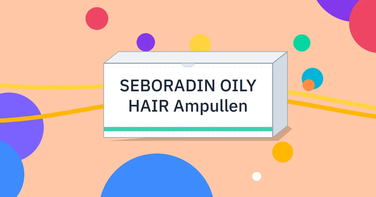 Symbolbild: Packung mit der Aufschrift SEBORADIN OILY HAIR Ampullen (PZN 18402348) – Verfügbarkeit und Bezug in Apotheken in Frankfurt am Main