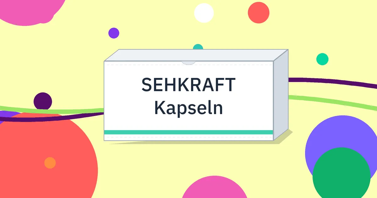 Symbolbild: Packung mit der Aufschrift SEHKRAFT Kapseln (PZN 19680658) – Verfügbarkeit und Bezug in Apotheken in Frankfurt am Main