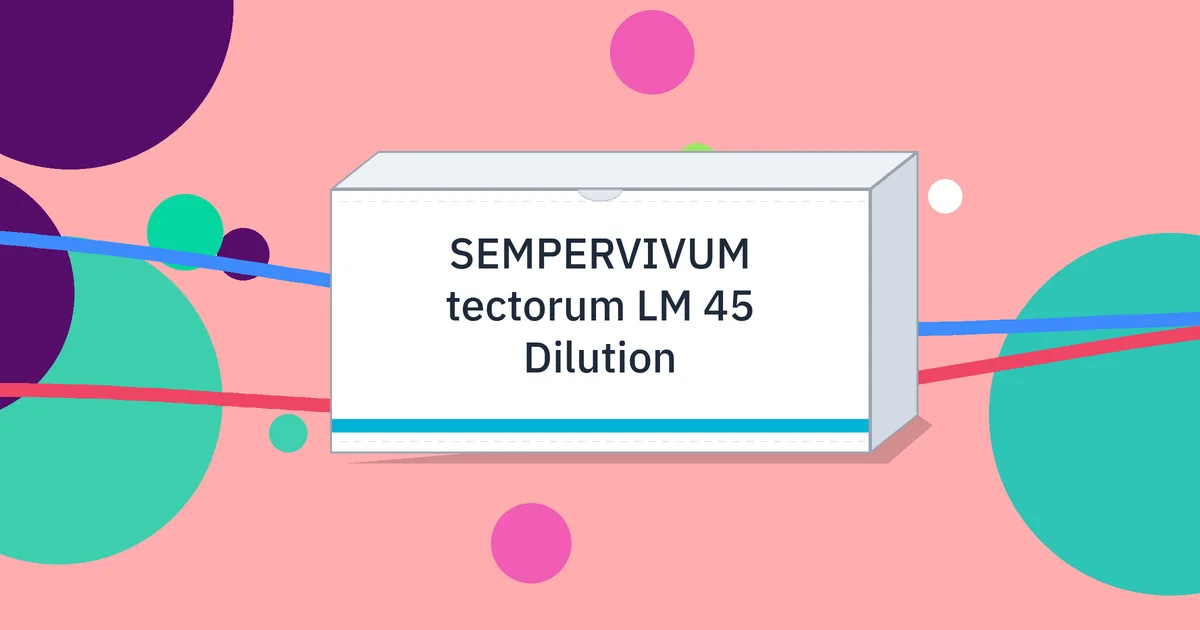 Symbolbild: Packung mit der Aufschrift SEMPERVIVUM tectorum LM 45 Dilution (PZN 13186443) – Verfügbarkeit und Bezug in Apotheken in Frankfurt am Main