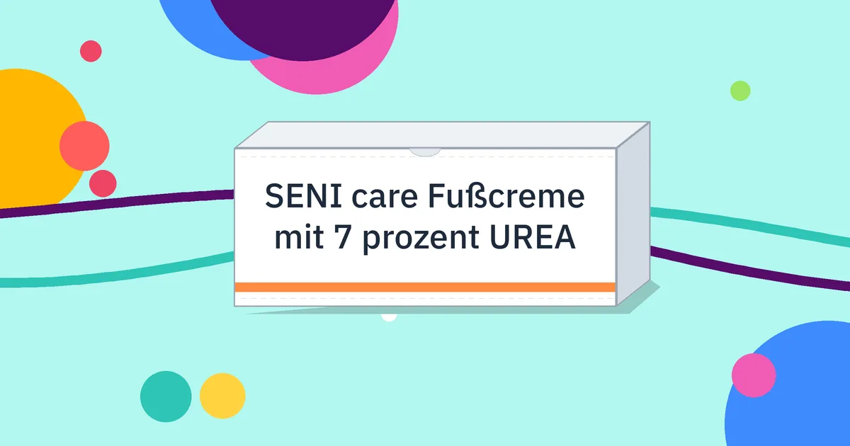 Symbolbild: Packung mit der Aufschrift SENI care Fußcreme mit 7 prozent UREA (PZN 15743296) – Verfügbarkeit und Bezug in Apotheken in Frankfurt am Main