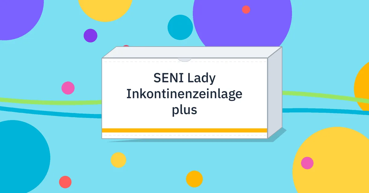 Symbolbild: Packung mit der Aufschrift SENI Lady Inkontinenzeinlage plus (PZN 20322415) – Verfügbarkeit und Bezug in Apotheken in Frankfurt am Main