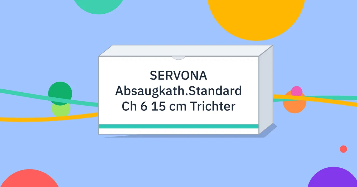 Symbolbild: Packung mit der Aufschrift SERVONA Absaugkath.Standard Ch 6 15 cm Trichter (PZN 16394857) – Verfügbarkeit und Bezug in Apotheken in Frankfurt am Main