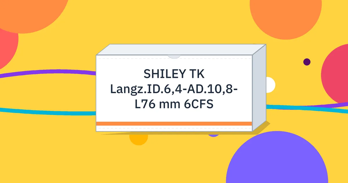 Symbolbild: Packung mit der Aufschrift SHILEY TK Langz.ID.6,4-AD.10,8-L76 mm 6CFS (PZN 03380291) – Verfügbarkeit und Bezug in Apotheken in Frankfurt am Main