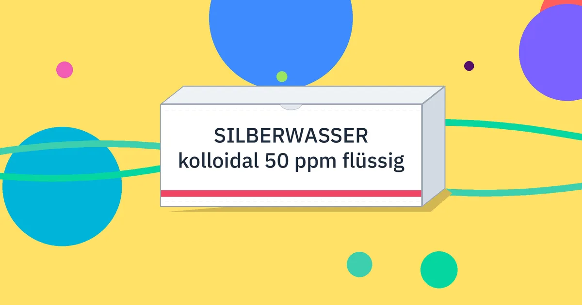 Symbolbild: Packung mit der Aufschrift SILBERWASSER kolloidal 50 ppm flüssig (PZN 20099609) – Verfügbarkeit und Bezug in Apotheken in Frankfurt am Main