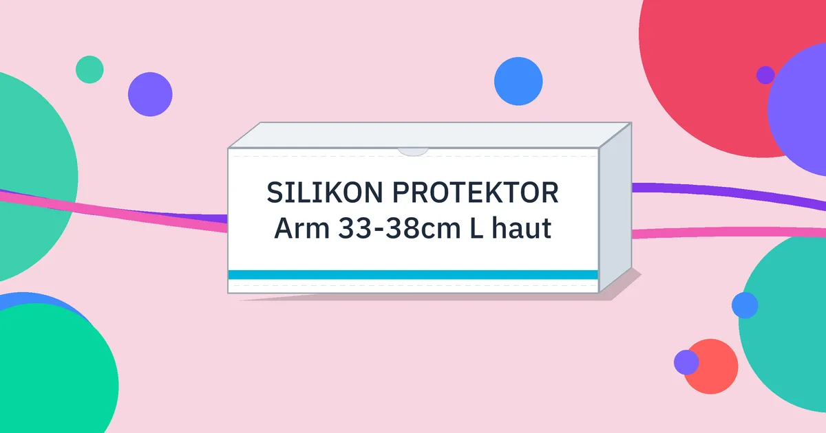 Symbolbild: Packung mit der Aufschrift SILIKON PROTEKTOR Arm 33-38cm L haut (PZN 16537877) – Verfügbarkeit und Bezug in Apotheken in Frankfurt am Main