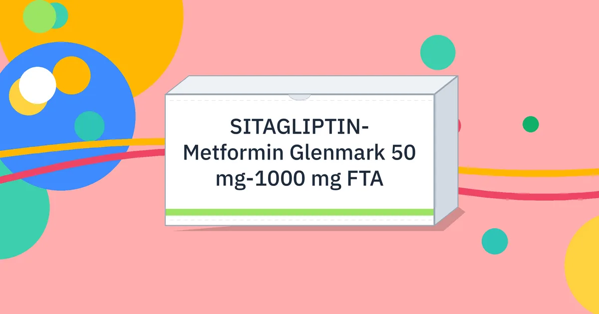 Symbolbild: Packung mit der Aufschrift SITAGLIPTIN-Metformin Glenmark 50 mg-1000 mg FTA (PZN 18109619) – Verfügbarkeit und Bezug in Apotheken in Frankfurt am Main