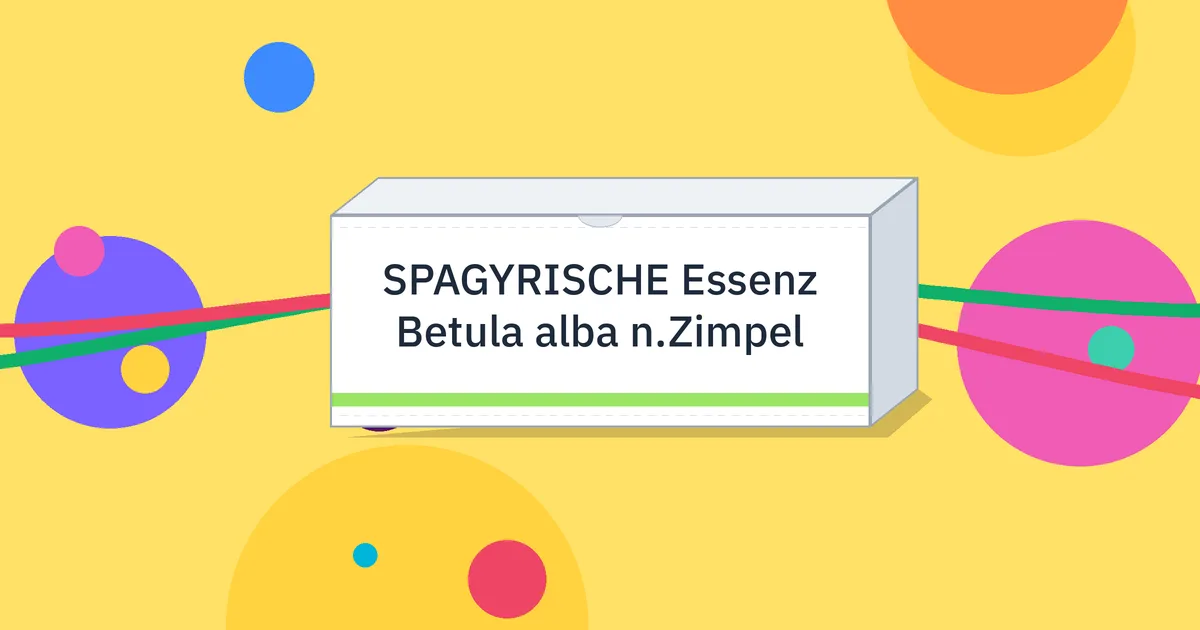 Symbolbild: Packung mit der Aufschrift SPAGYRISCHE Essenz Betula alba n.Zimpel (PZN 00915917) – Verfügbarkeit und Bezug in Apotheken in Frankfurt am Main