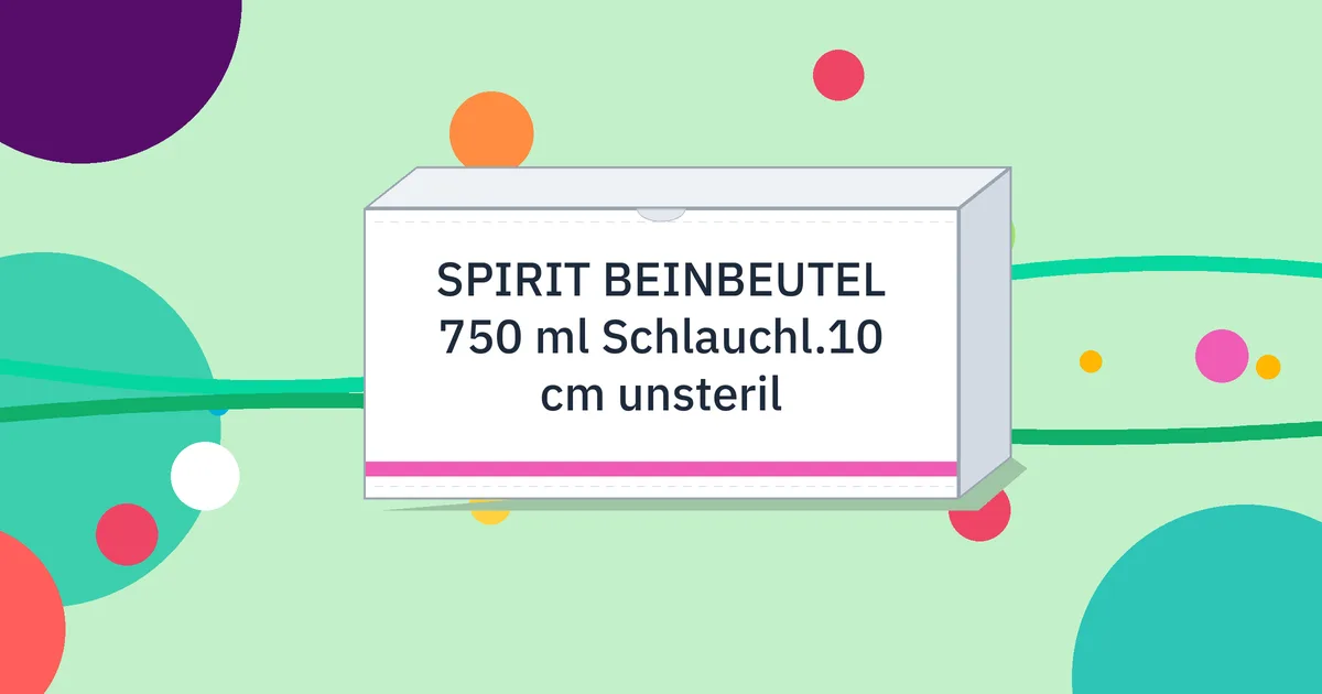 Symbolbild: Packung mit der Aufschrift SPIRIT BEINBEUTEL 750 ml Schlauchl.10 cm unsteril (PZN 12749708) – Verfügbarkeit und Bezug in Apotheken in Frankfurt am Main