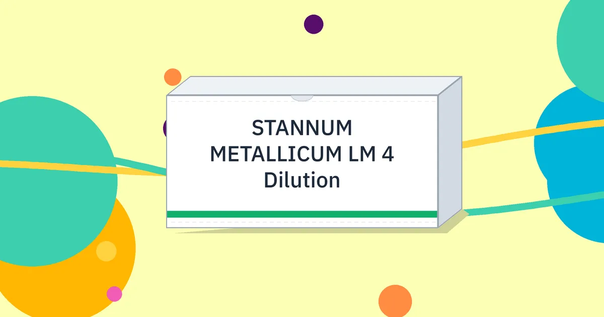 Symbolbild: Packung mit der Aufschrift STANNUM METALLICUM LM 4 Dilution (PZN 13199090) – Verfügbarkeit und Bezug in Apotheken in Frankfurt am Main