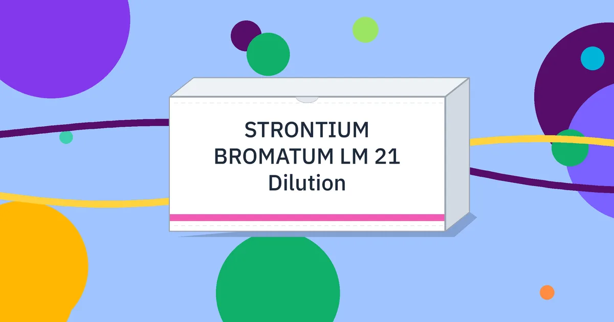 Symbolbild: Packung mit der Aufschrift STRONTIUM BROMATUM LM 21 Dilution (PZN 13202857) – Verfügbarkeit und Bezug in Apotheken in Frankfurt am Main