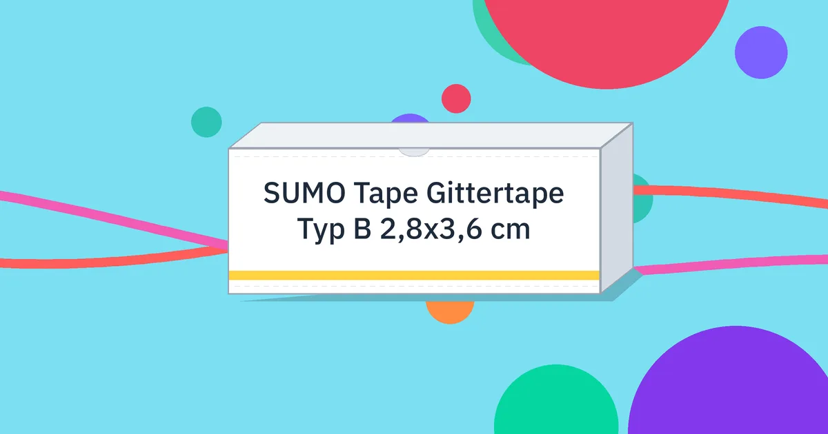 Symbolbild: Packung mit der Aufschrift SUMO Tape Gittertape Typ B 2,8x3,6 cm (PZN 18307489) – Verfügbarkeit und Bezug in Apotheken in Frankfurt am Main
