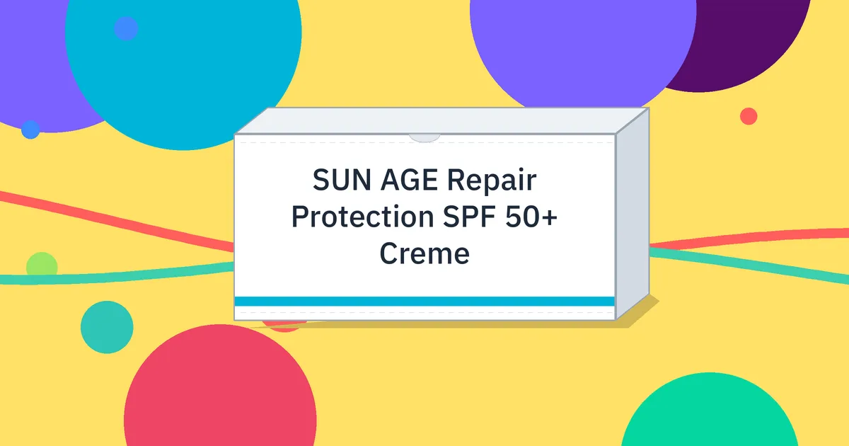 Symbolbild: Packung mit der Aufschrift SUN AGE Repair Protection SPF 50+ Creme (PZN 16730031) – Verfügbarkeit und Bezug in Apotheken in Frankfurt am Main