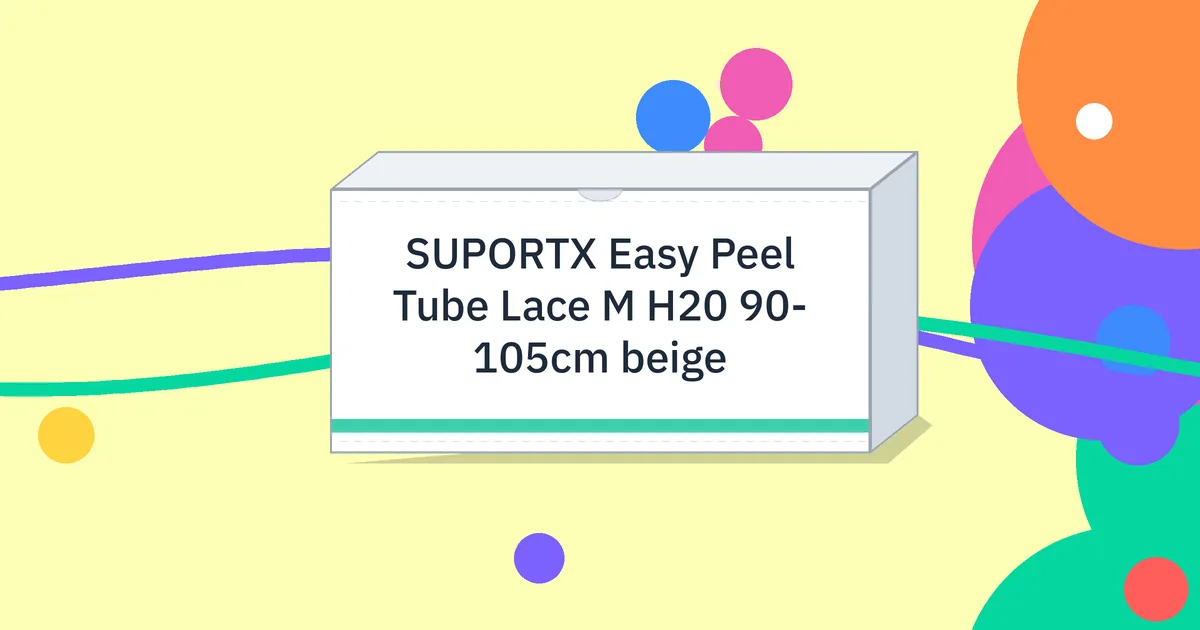 Symbolbild: Packung mit der Aufschrift SUPORTX Easy Peel Tube Lace M H20 90-105cm beige (PZN 09487009) – Verfügbarkeit und Bezug in Apotheken in Frankfurt am Main