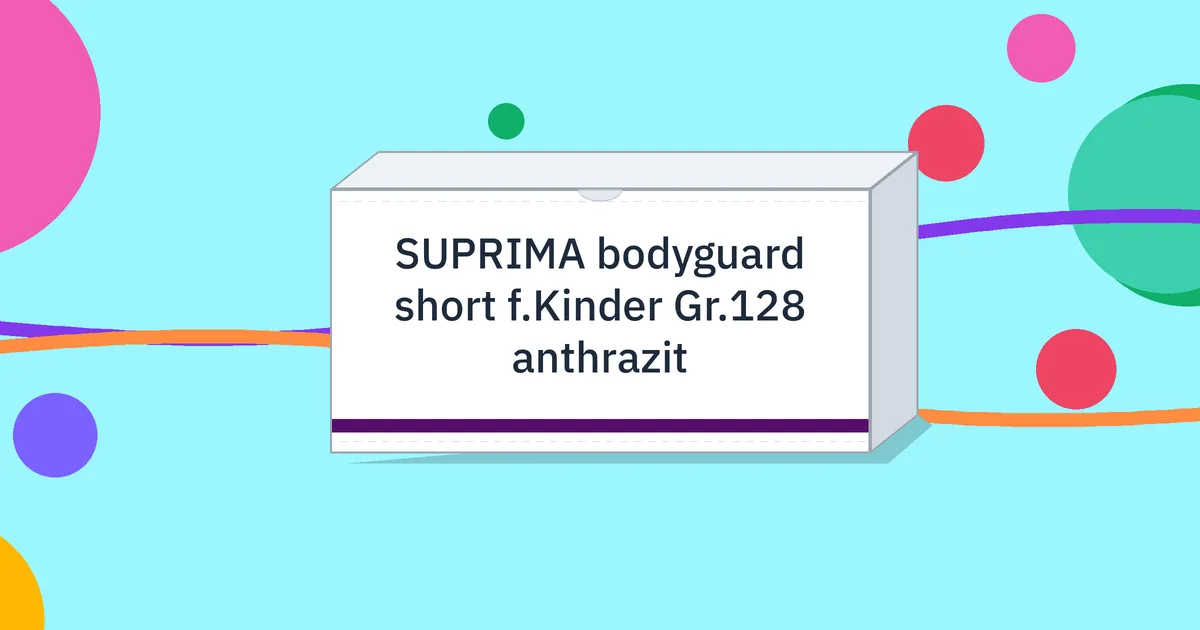 Symbolbild: Packung mit der Aufschrift SUPRIMA bodyguard short f.Kinder Gr.128 anthrazit (PZN 14302928) – Verfügbarkeit und Bezug in Apotheken in Frankfurt am Main