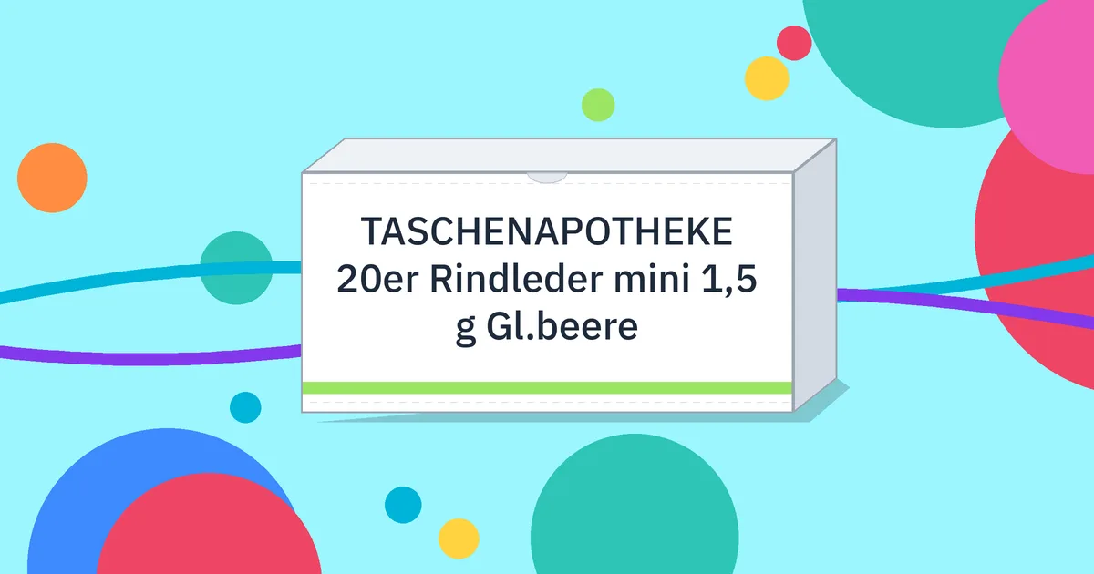 Symbolbild: Packung mit der Aufschrift TASCHENAPOTHEKE 20er Rindleder mini 1,5 g Gl.beere (PZN 13624400) – Verfügbarkeit und Bezug in Apotheken in Frankfurt am Main