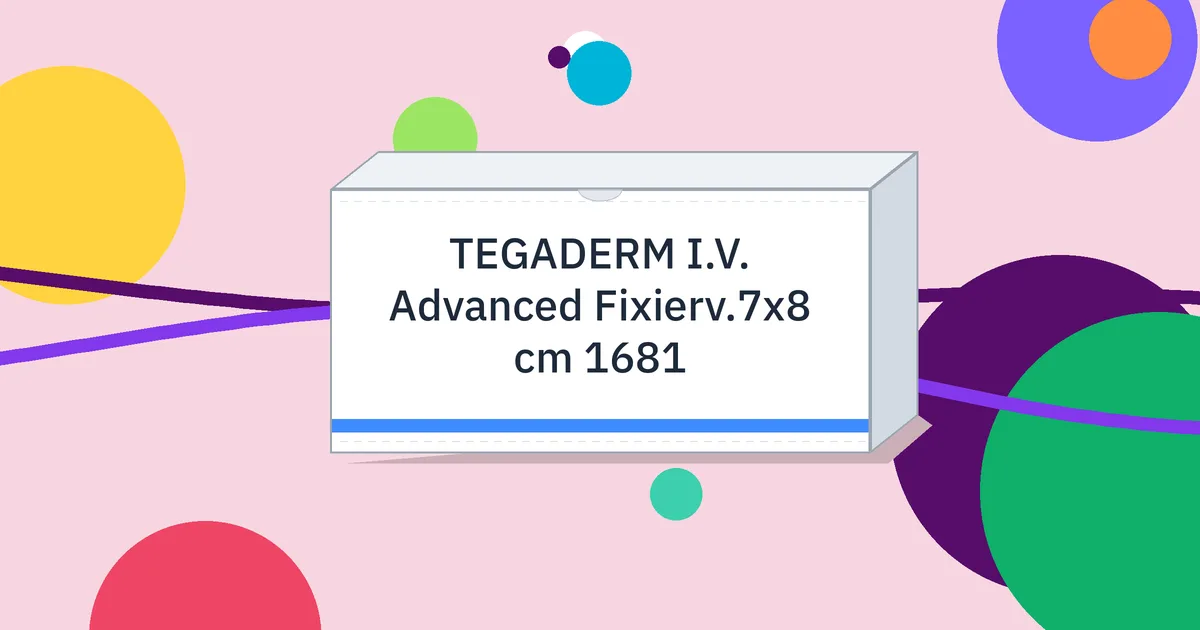 Symbolbild: Packung mit der Aufschrift TEGADERM I.V. Advanced Fixierv.7x8 cm 1681 (PZN 05515364) – Verfügbarkeit und Bezug in Apotheken in Frankfurt am Main