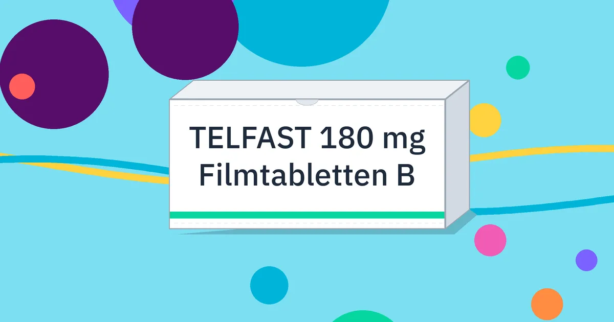 Symbolbild: Packung mit der Aufschrift TELFAST 180 mg Filmtabletten B (PZN 02160601) – Verfügbarkeit und Bezug in Apotheken in Frankfurt am Main