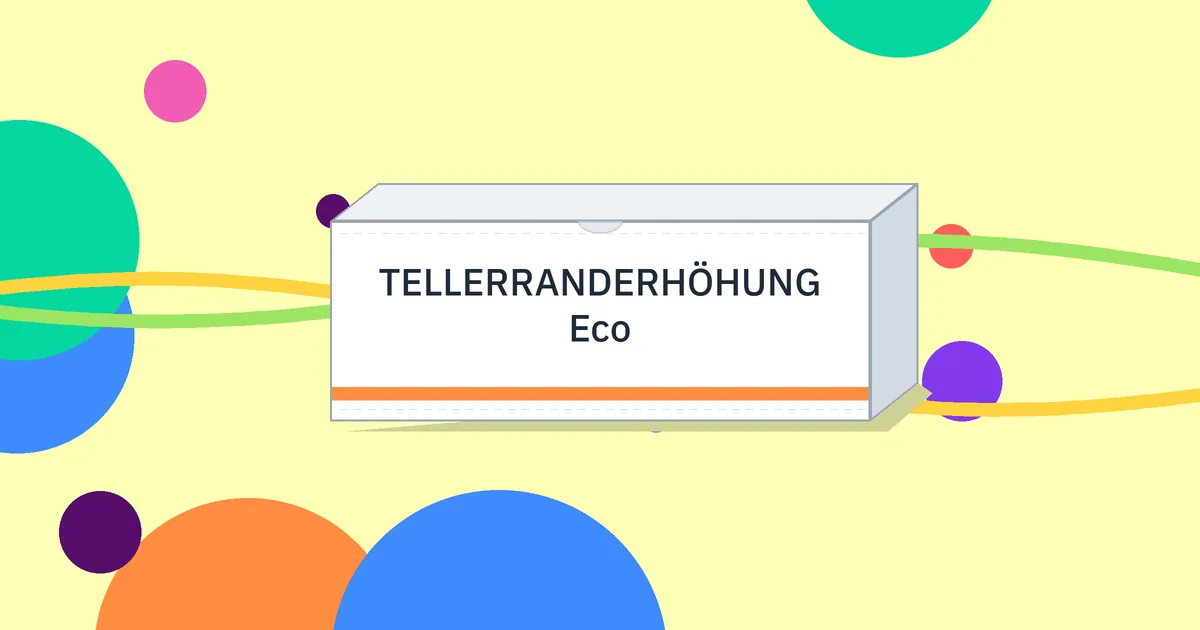 Symbolbild: Packung mit der Aufschrift TELLERRANDERHÖHUNG Eco (PZN 09274472) – Verfügbarkeit und Bezug in Apotheken in Frankfurt am Main
