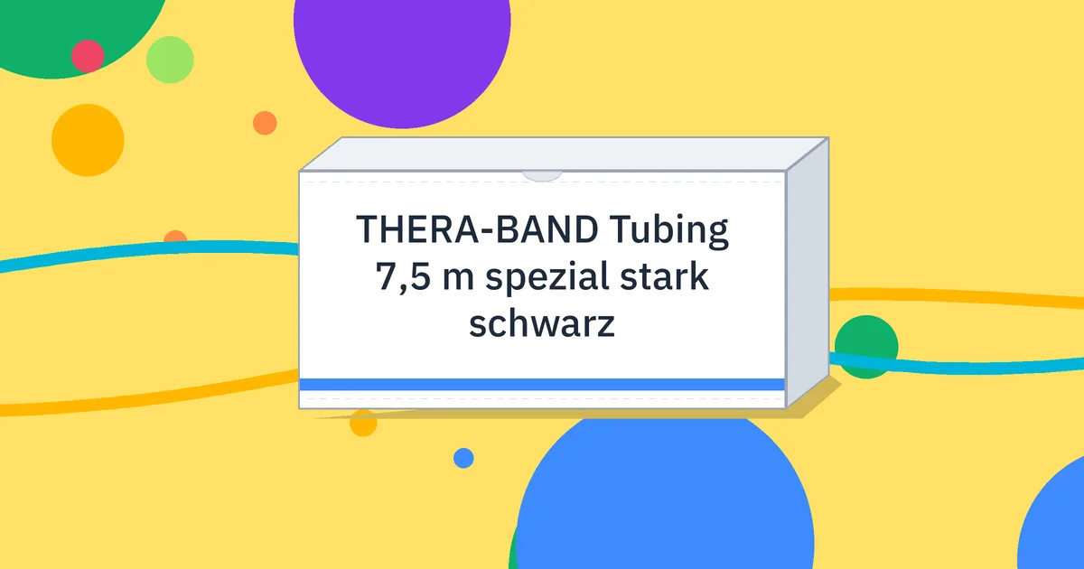 Symbolbild: Packung mit der Aufschrift THERA-BAND Tubing 7,5 m spezial stark schwarz (PZN 00420587) – Verfügbarkeit und Bezug in Apotheken in Frankfurt am Main