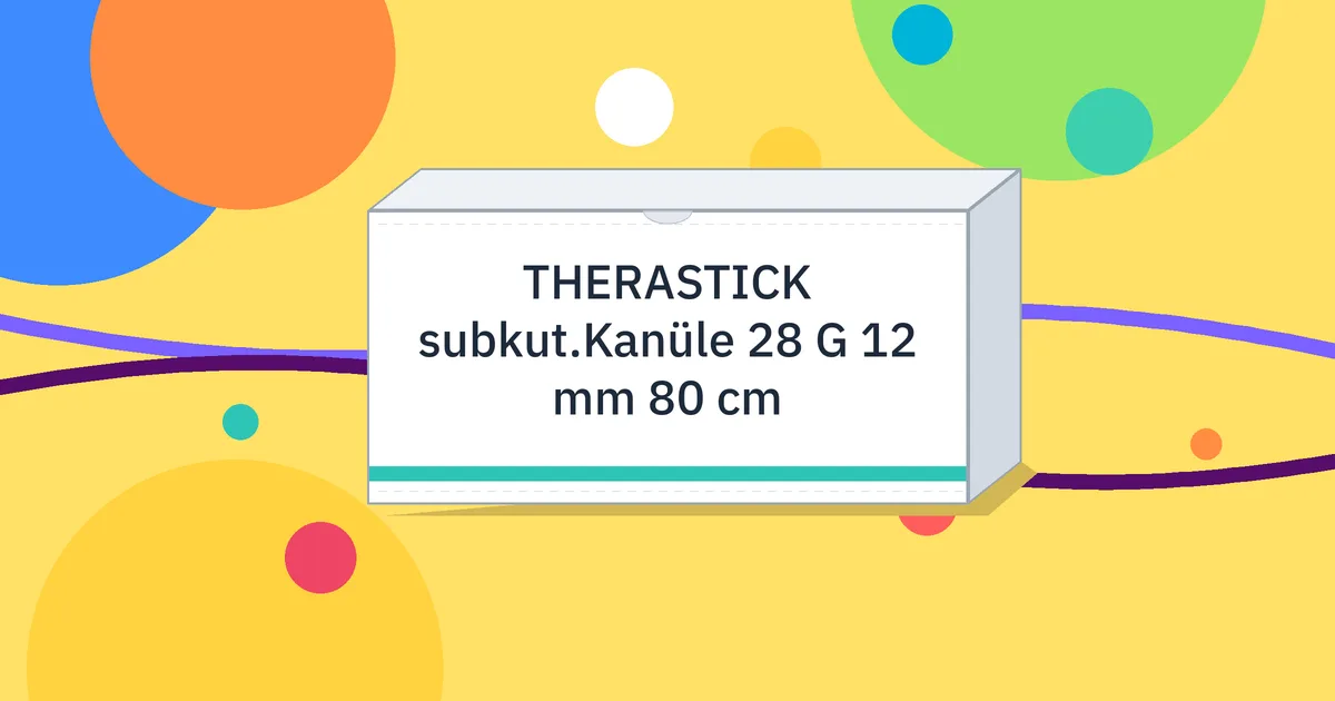 Symbolbild: Packung mit der Aufschrift THERASTICK subkut.Kanüle 28 G 12 mm 80 cm (PZN 06192271) – Verfügbarkeit und Bezug in Apotheken in Frankfurt am Main