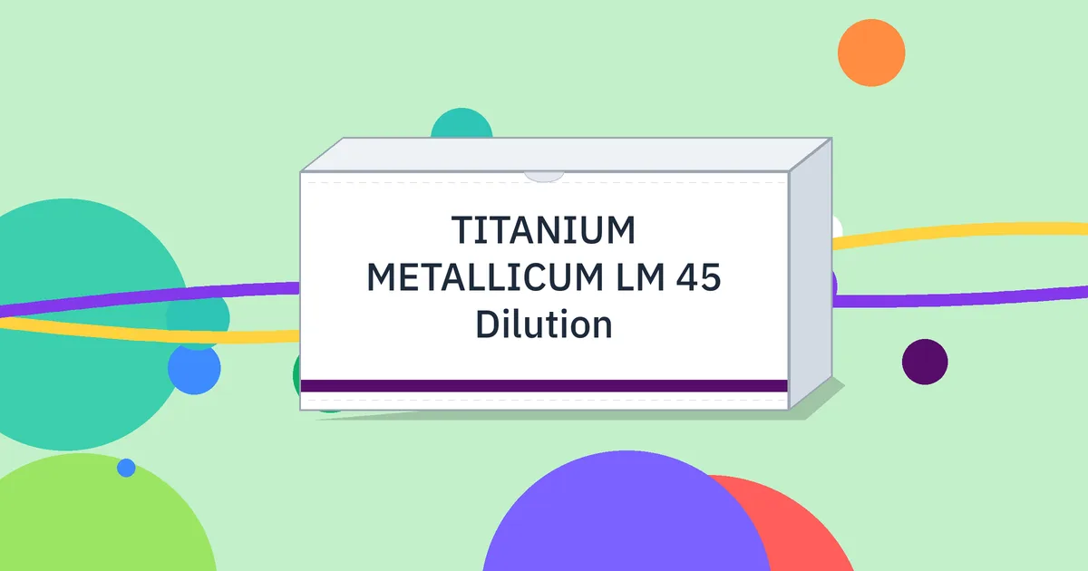 Symbolbild: Packung mit der Aufschrift TITANIUM METALLICUM LM 45 Dilution (PZN 13224563) – Verfügbarkeit und Bezug in Apotheken in Frankfurt am Main