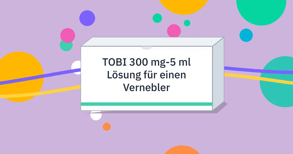 Symbolbild: Packung mit der Aufschrift TOBI 300 mg-5 ml Lösung für einen Vernebler (PZN 19299438) – Verfügbarkeit und Bezug in Apotheken in Frankfurt am Main