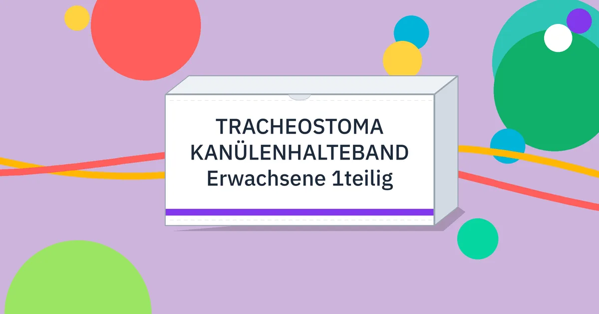 Symbolbild: Packung mit der Aufschrift TRACHEOSTOMA KANÜLENHALTEBAND Erwachsene 1teilig (PZN 09511446) – Verfügbarkeit und Bezug in Apotheken in Frankfurt am Main