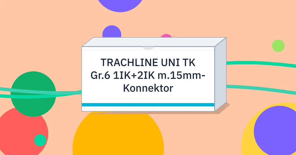 Symbolbild: Packung mit der Aufschrift TRACHLINE UNI TK Gr.6 1IK+2IK m.15mm-Konnektor (PZN 17156338) – Verfügbarkeit und Bezug in Apotheken in Frankfurt am Main