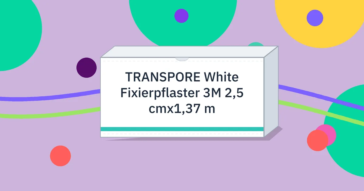 Symbolbild: Packung mit der Aufschrift TRANSPORE White Fixierpflaster 3M 2,5 cmx1,37 m (PZN 19814521) – Verfügbarkeit und Bezug in Apotheken in Frankfurt am Main
