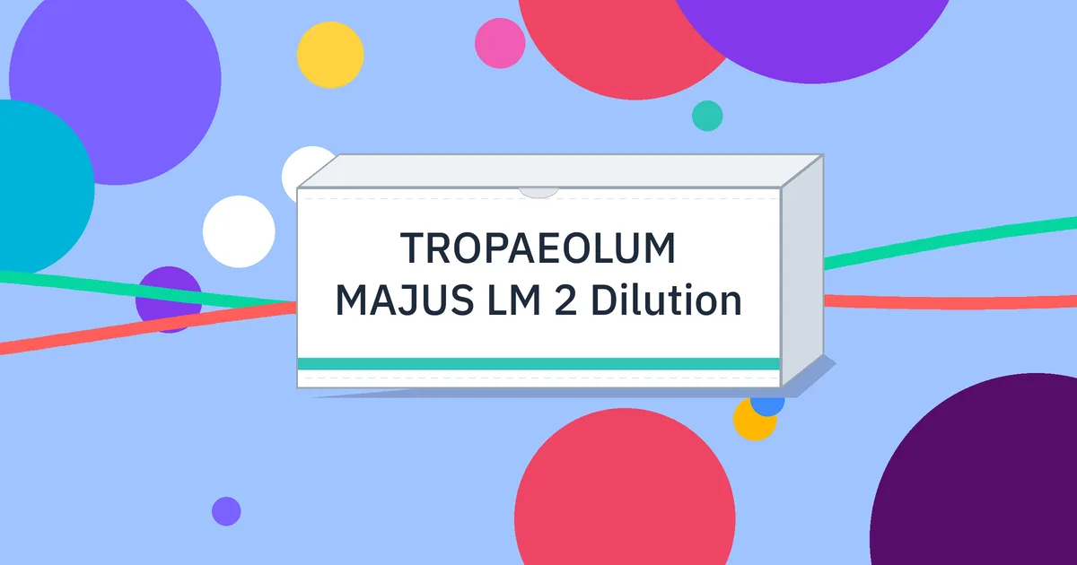 Symbolbild: Packung mit der Aufschrift TROPAEOLUM MAJUS LM 2 Dilution (PZN 13252890) – Verfügbarkeit und Bezug in Apotheken in Frankfurt am Main