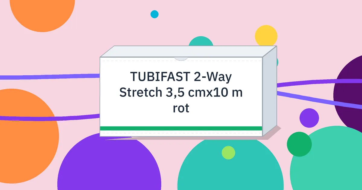 Symbolbild: Packung mit der Aufschrift TUBIFAST 2-Way Stretch 3,5 cmx10 m rot (PZN 07089233) – Verfügbarkeit und Bezug in Apotheken in Frankfurt am Main