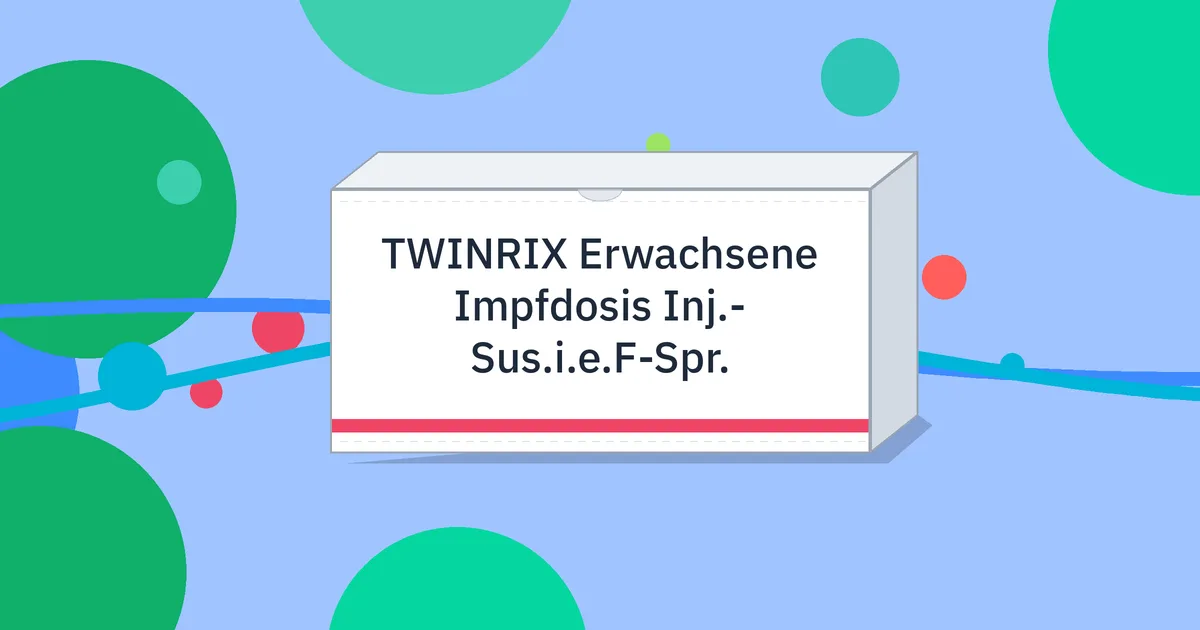 Symbolbild: Packung mit der Aufschrift TWINRIX Erwachsene Impfdosis Inj.-Sus.i.e.F-Spr. (PZN 20578095) – Verfügbarkeit und Bezug in Apotheken in Frankfurt am Main