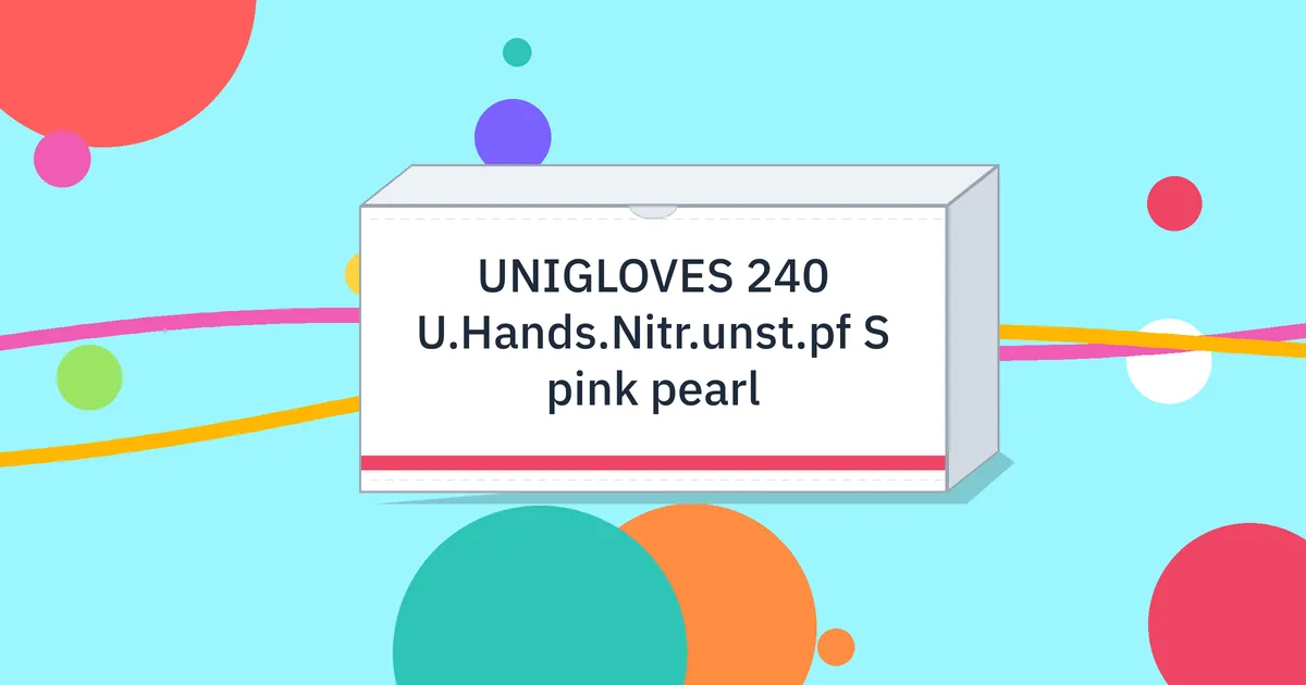 Symbolbild: Packung mit der Aufschrift UNIGLOVES 240 U.Hands.Nitr.unst.pf S pink pearl (PZN 18101954) – Verfügbarkeit und Bezug in Apotheken in Frankfurt am Main